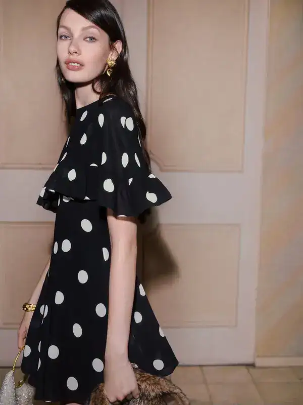 Reformation Zelena Mini Dress In Moon Dot - 50% Off | Editorialist